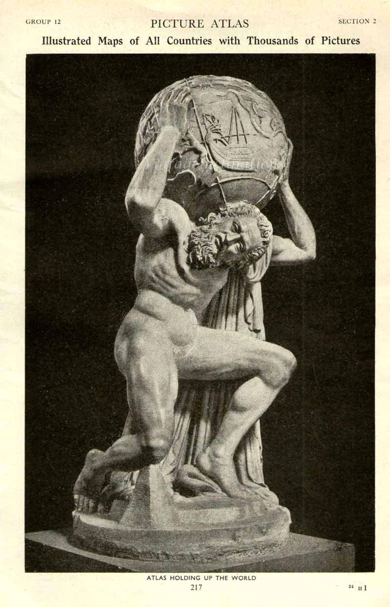 Statue Atlas Holding Up World