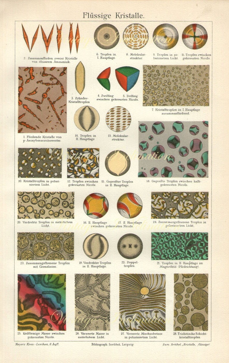 Antique Prints, CRYSTAL Print, Beautiful Wall Art Vintage Coloured ...