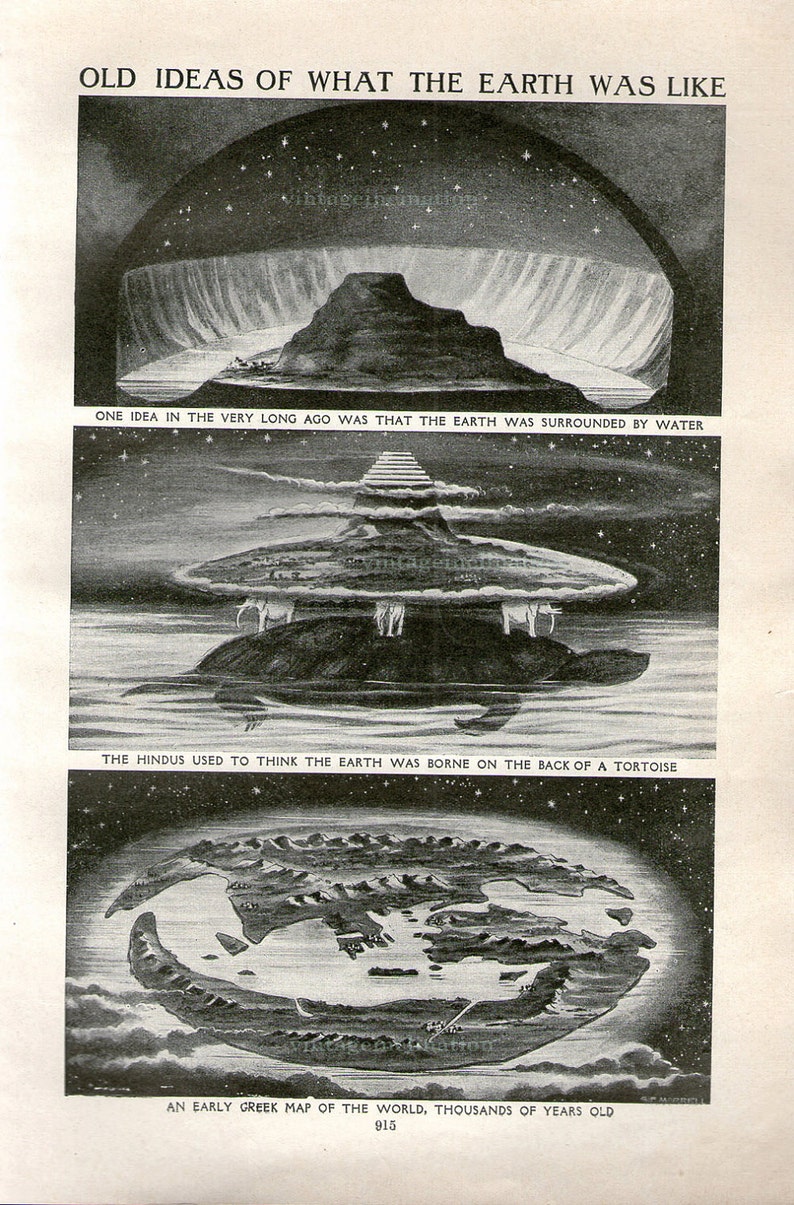 Old Ideas of What the Earth Was Like 1920 Print Astronomy - Etsy