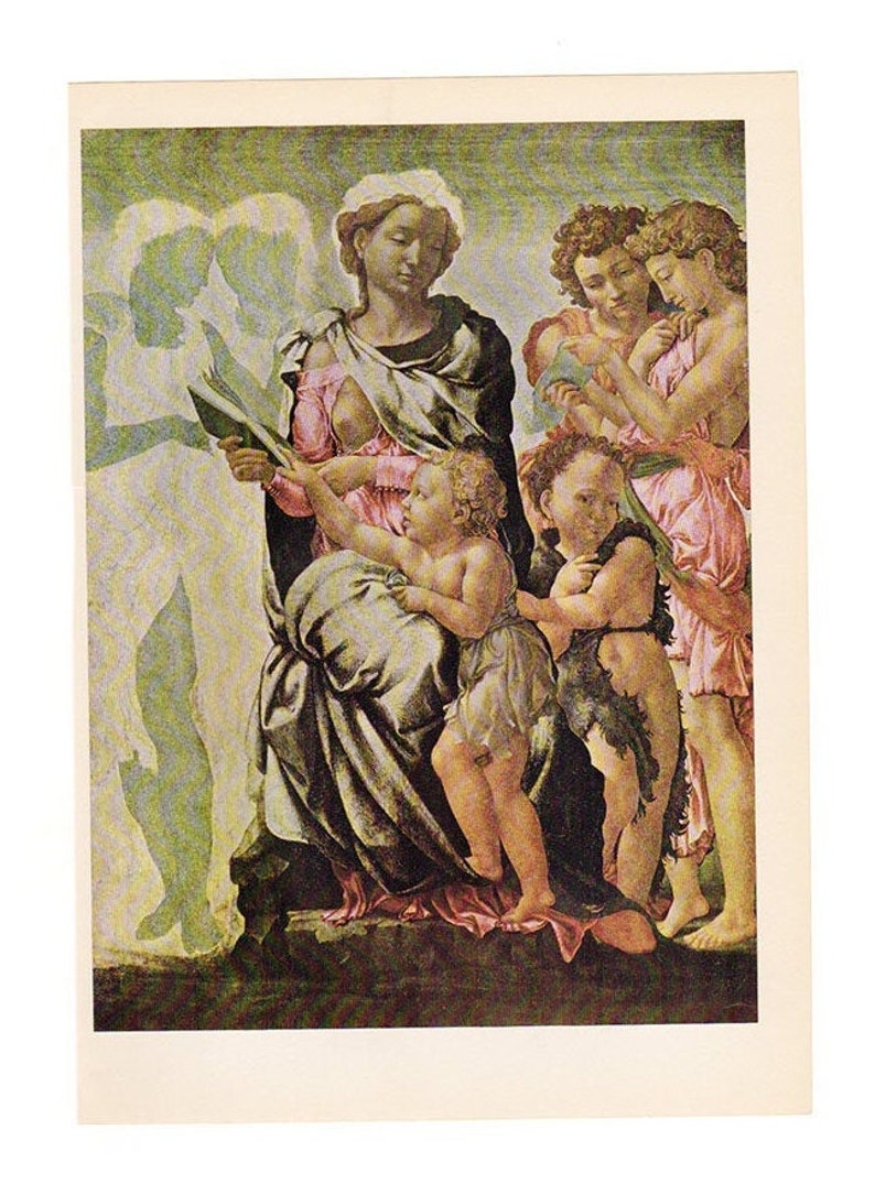 Antique Lithograph Print the Madonna Child St. John and - Etsy