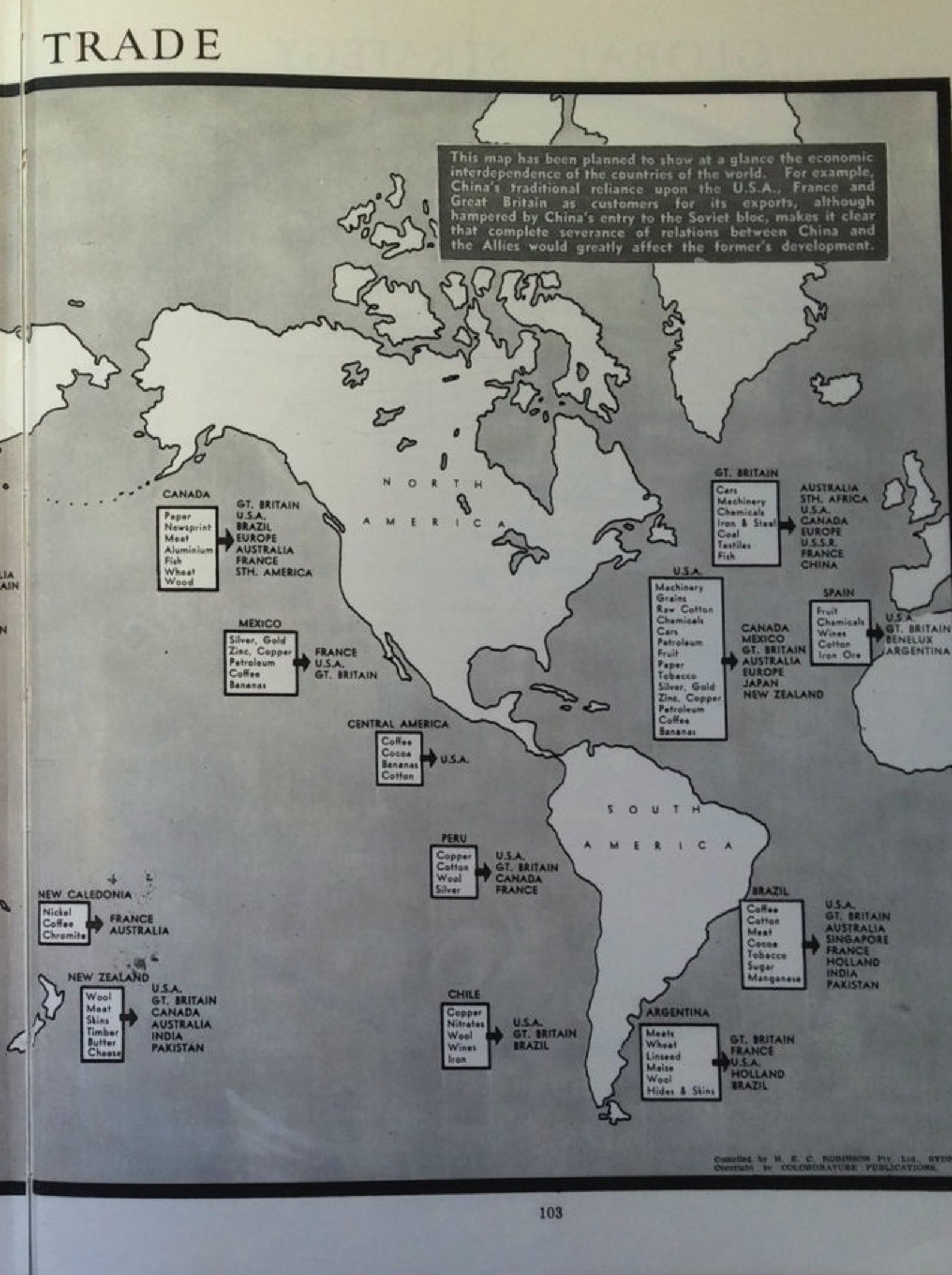 Antique WORLD TRADE Map 1940s ORIGINAL Map of the World - Etsy