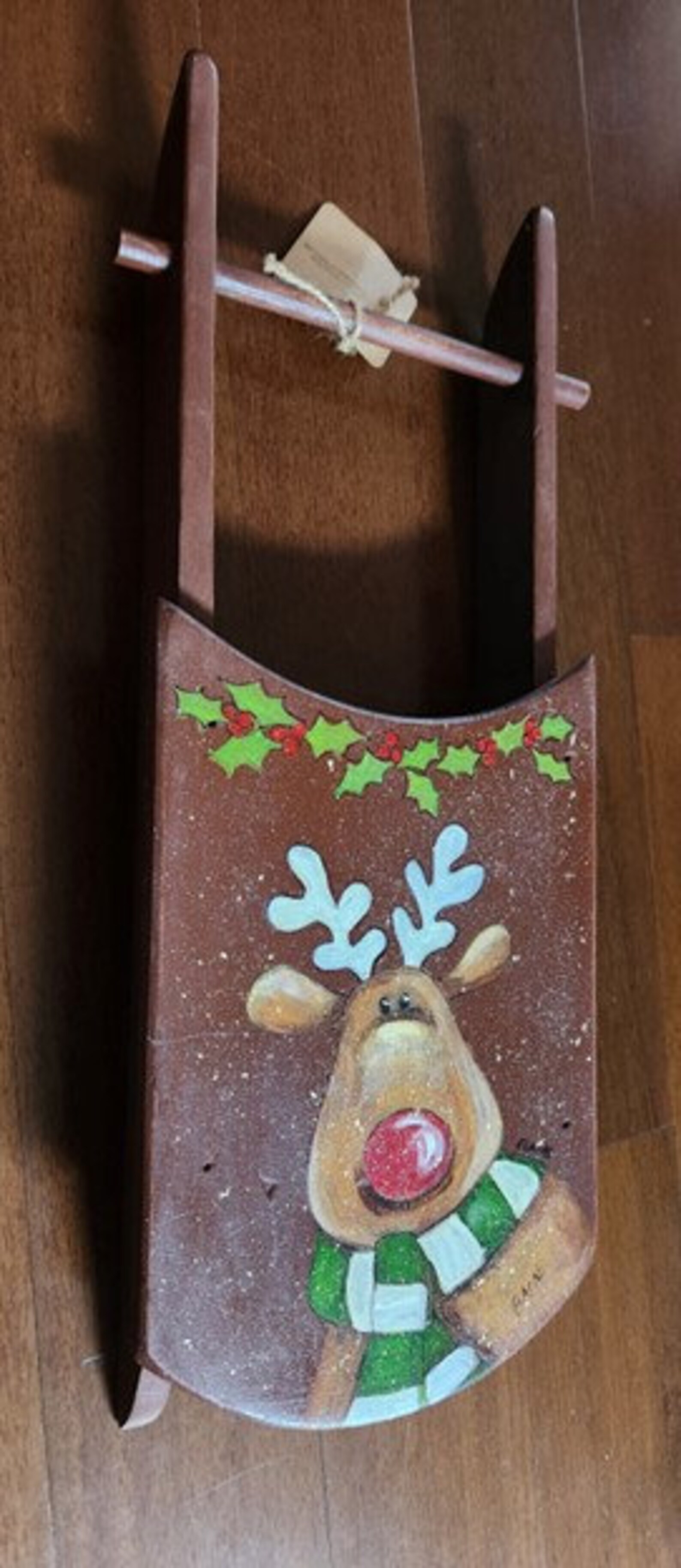 Cute Wooden Replica of a Sled Featuring a Hand-painted Rudolph - Etsy