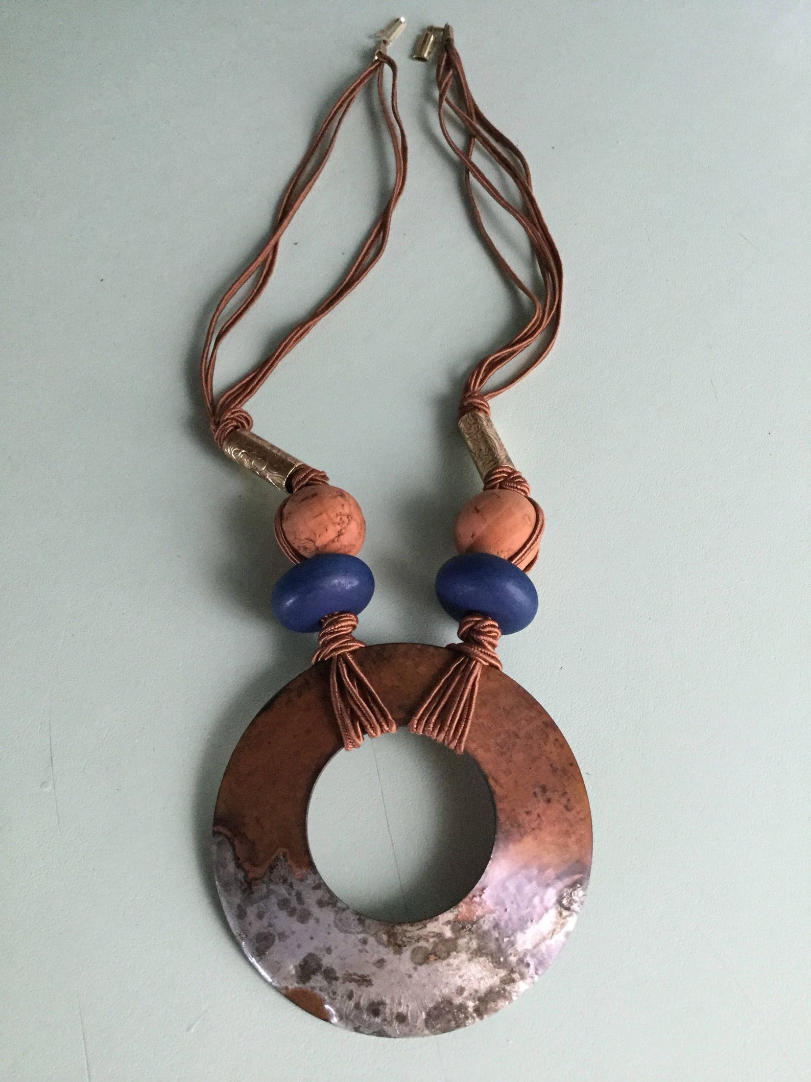 Vintage Copper Pendant Necklace - Etsy