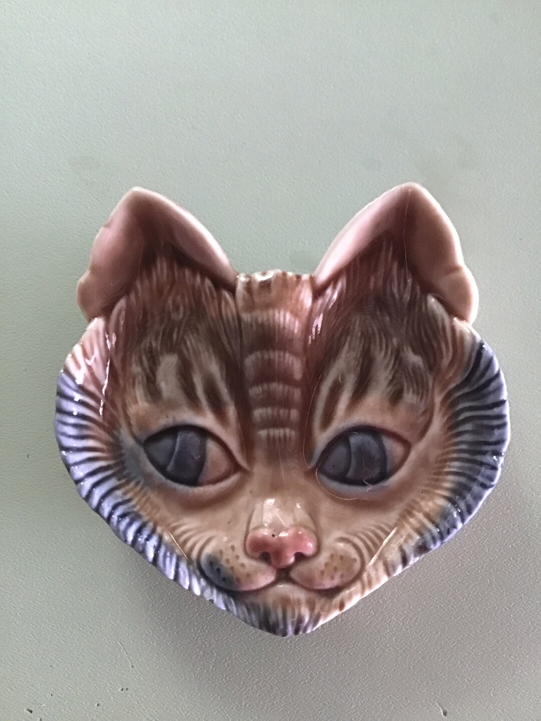 Vintage Pair of Wade Porcelain Cat Face Ornaments - Etsy