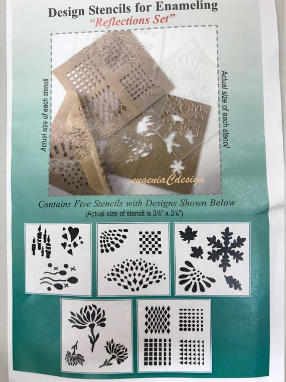 Enameling Design Stencils Reflections Set 5 Stencils | Etsy