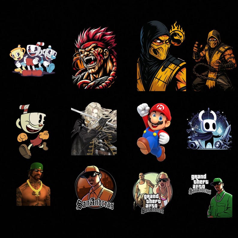Halftone Game Designs Bundle: T-shirt Printing Pack (digital Download ...