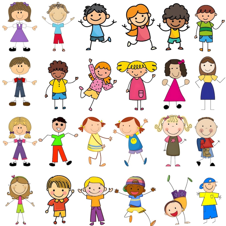 Stick Figure Clipart Bundle – 63 Stickman People ( PNG, JPG) - Etsy