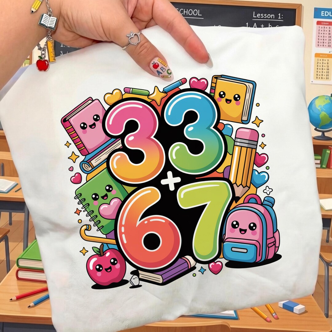 33 + 67 Days of School PNG | Cute School Math Design | Teacher Digital ...