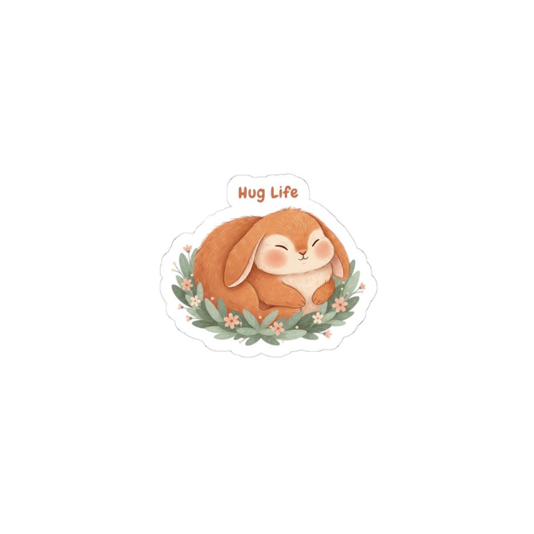 Cozy Sleeping Bunny Sticker | Cute Cozy Critter Sticker, Winter Forest ...