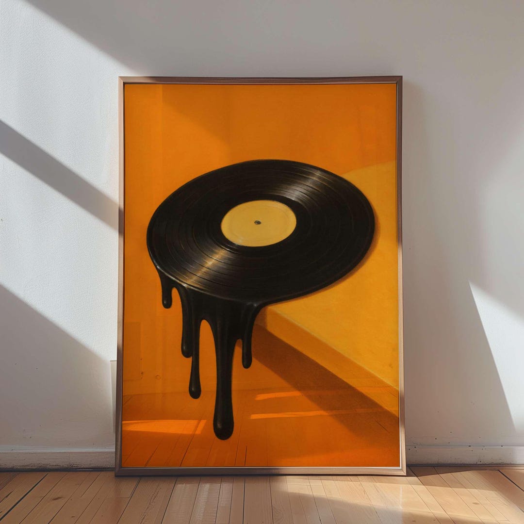 Melting Vinyl Disc Poster – Surreal Retro Music Wall Art - Etsy