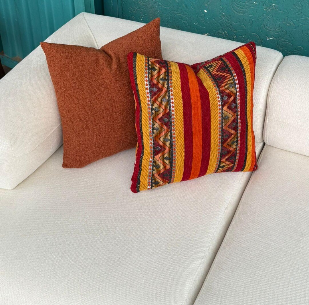 Colorful Berber Pattern Pillow Cover - Kilim Inspired Cushion - Tribal ...