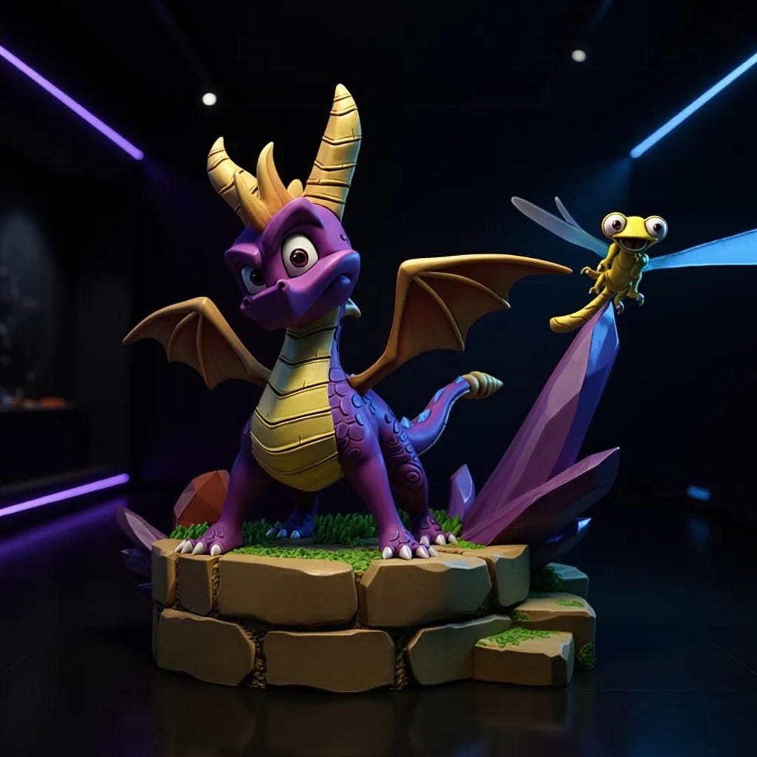 Spyro the Dragon & Sparx STL 3D Print Model - Etsy