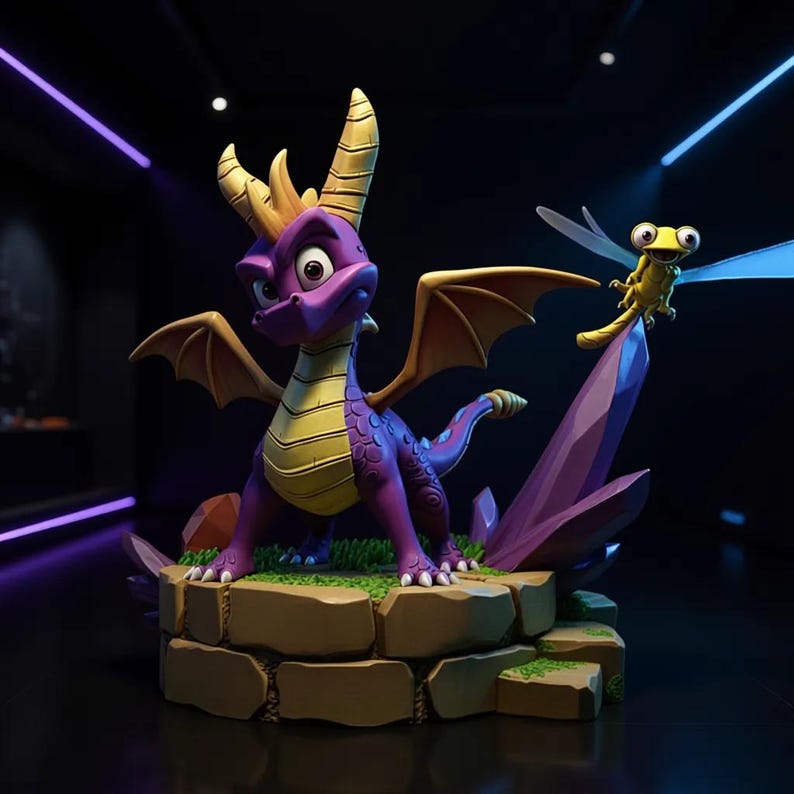 Spyro the Dragon & Sparx STL 3D Print Model - Etsy