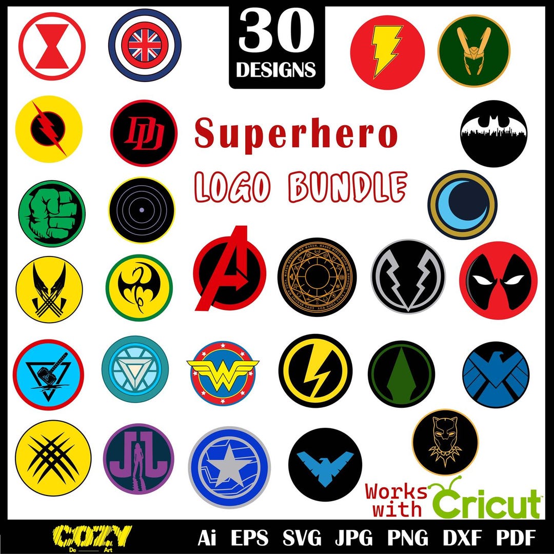 Superhero Logo SVG Icon, Superhero Svg Bundle, Comic Svg Bundle, Spider ...