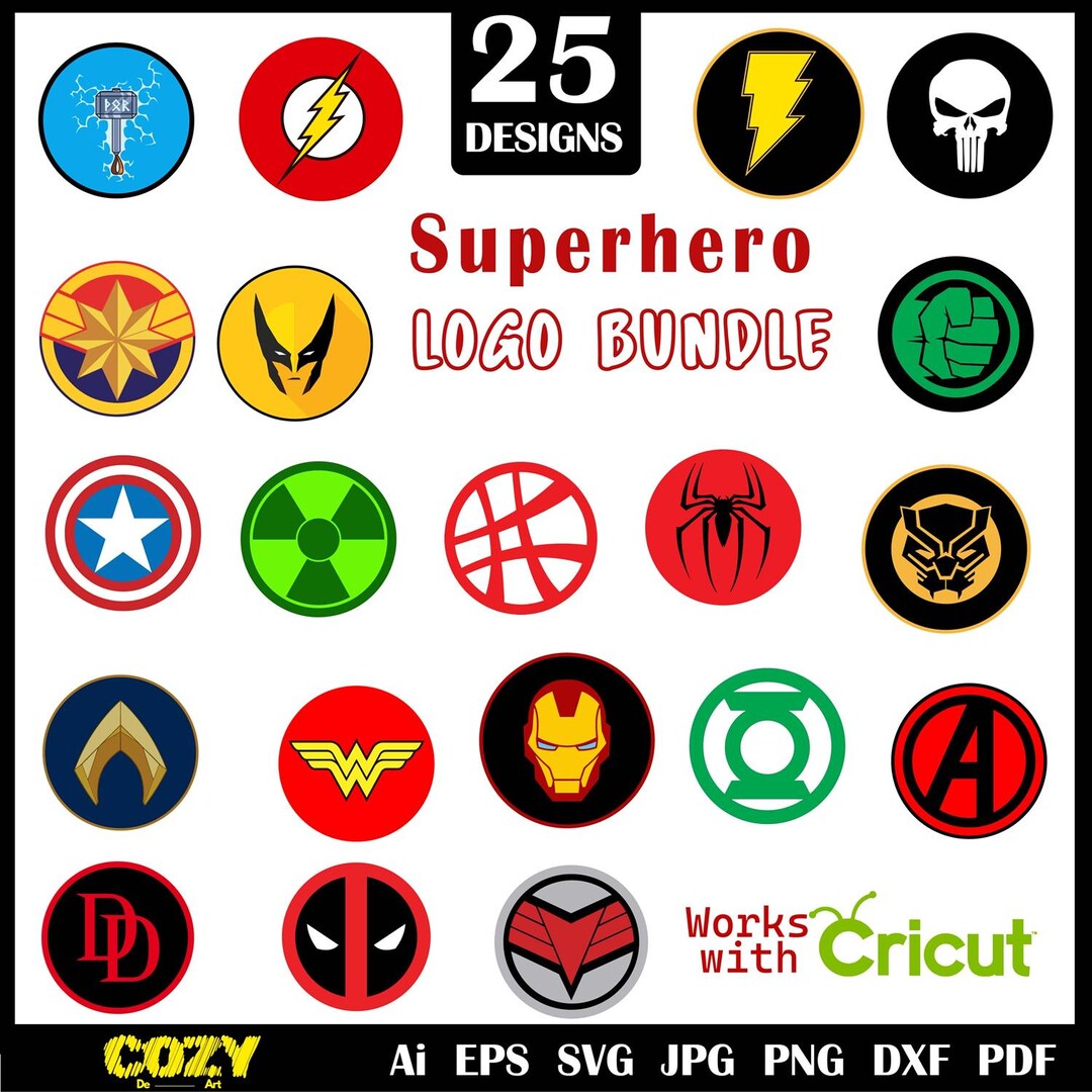 Superhero Logo SVG Icon, Superhero Svg Bundle, Comic Svg Bundle, Spider ...