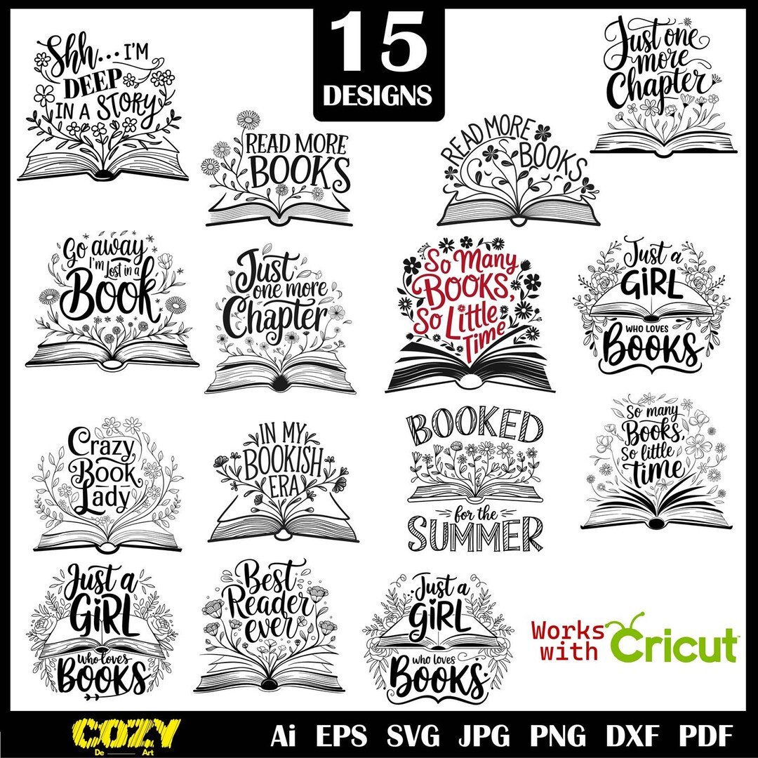 Book Lovers SVG, Book With Flowers Svg, Book Lady Svg, Reading Books ...