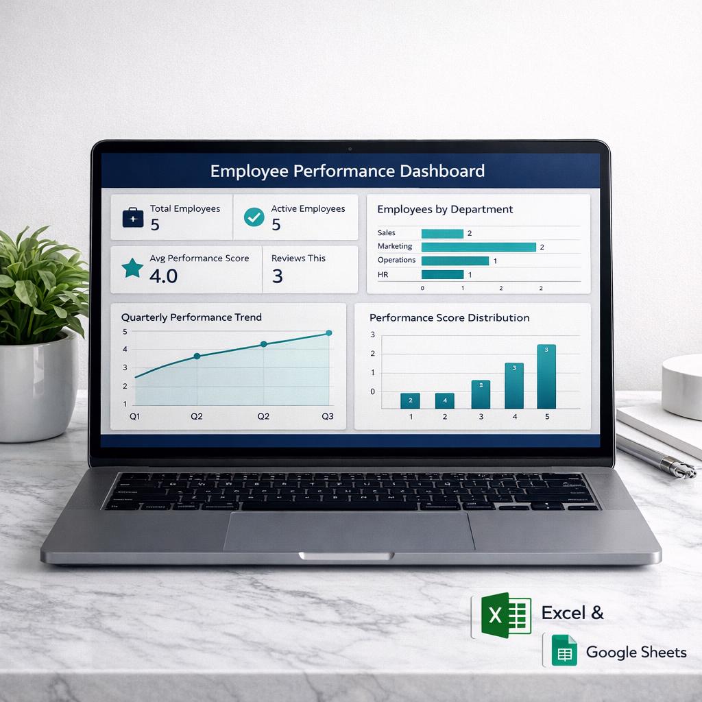 Employee Performance Management System - KPI Dashboard Excel Template ...