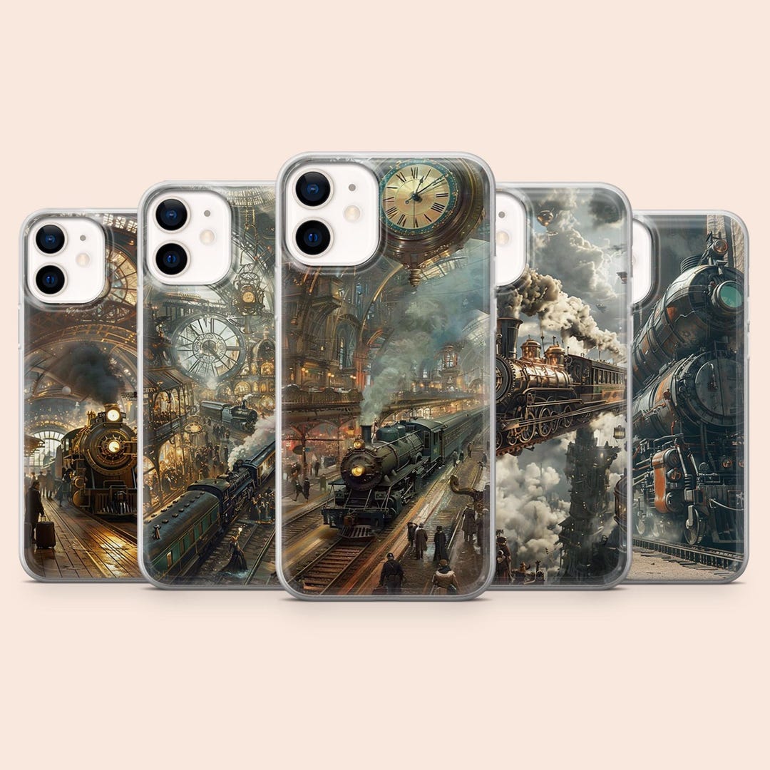 Steampunk Train Phone Case Steam Engine Station Cover for iPhone 17 ...