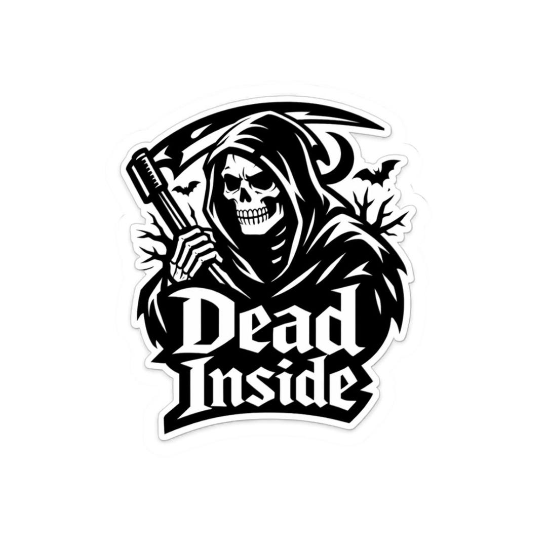 Grim Reaper 'dead Inside' Kiss-cut Sticker | Skull Scythe Decal - Etsy UK