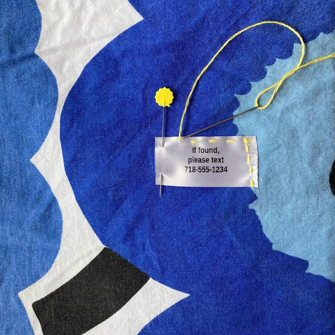Lost/found Blanket Tag, SOFT Sew on Label for Stuffy Luvy Blanky Quilt ...