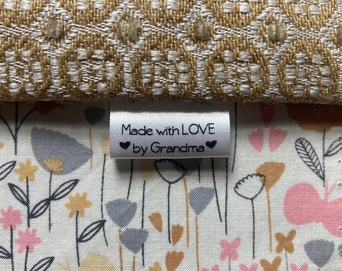 50 PCS HANDMADE With LOVE Fabric Labels 20*20mm- Handgemachte ...