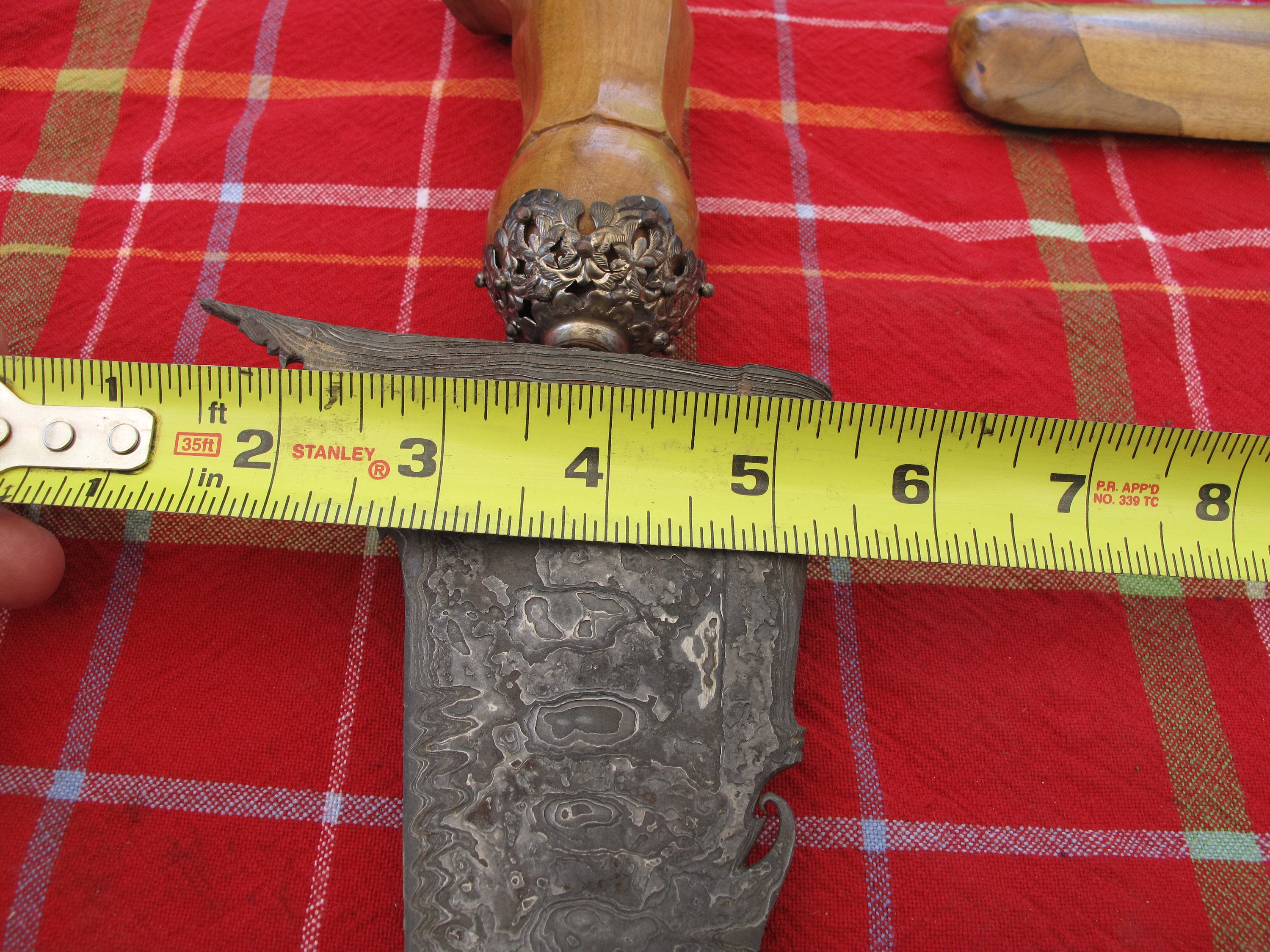 Old Kris Knife With a Hand Forged Damascus Spatulate Blade 13 Inch ...