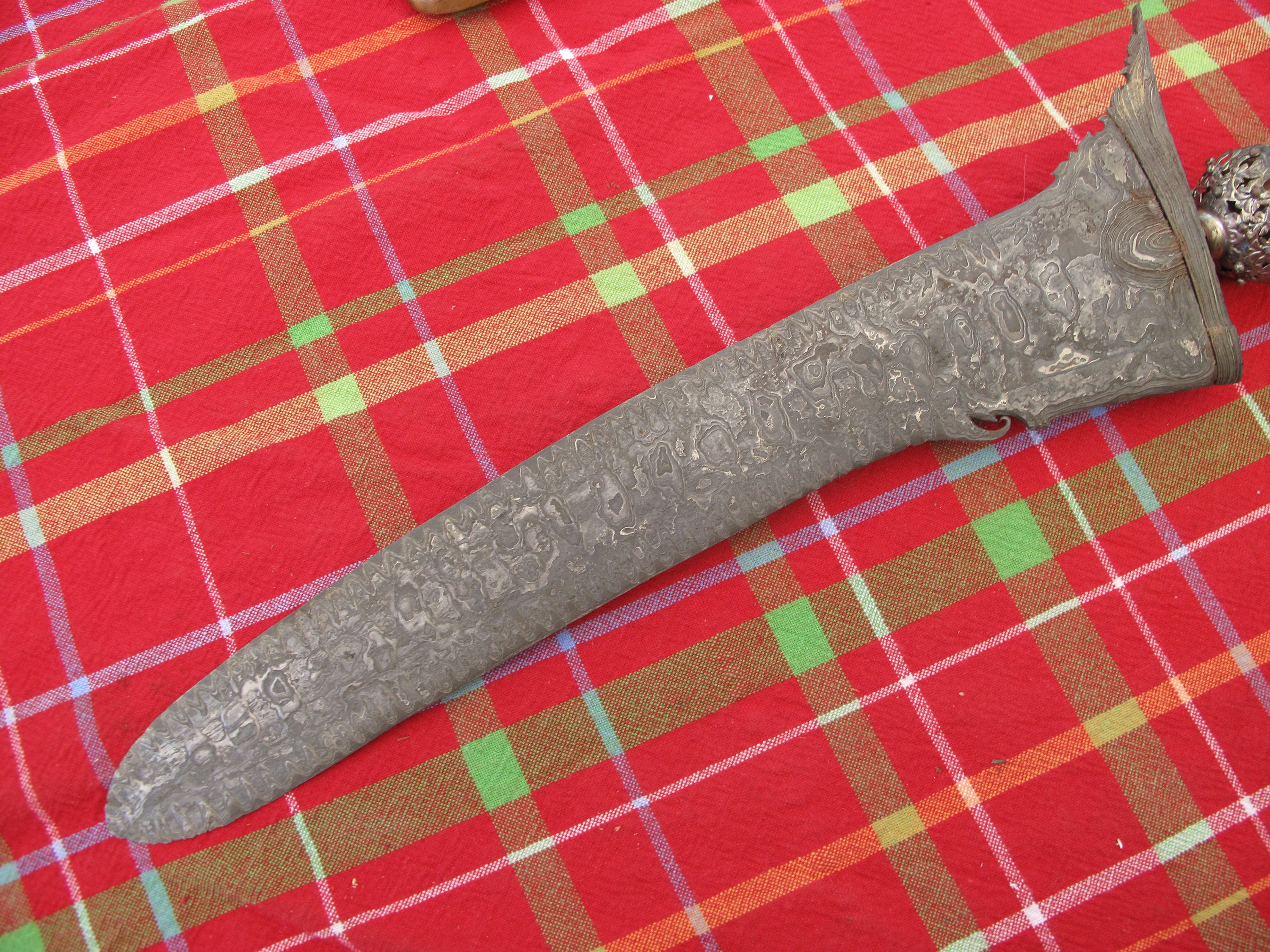 Old Kris Knife With a Hand Forged Damascus Spatulate Blade 13 Inch ...