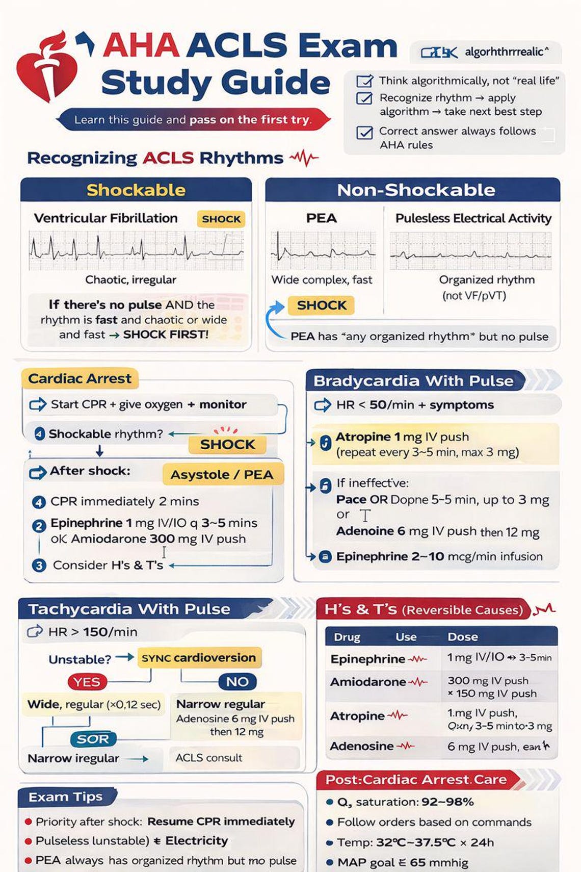 2025 AHA ACLS EXAM Study Guide (pass 100%) - Etsy UK