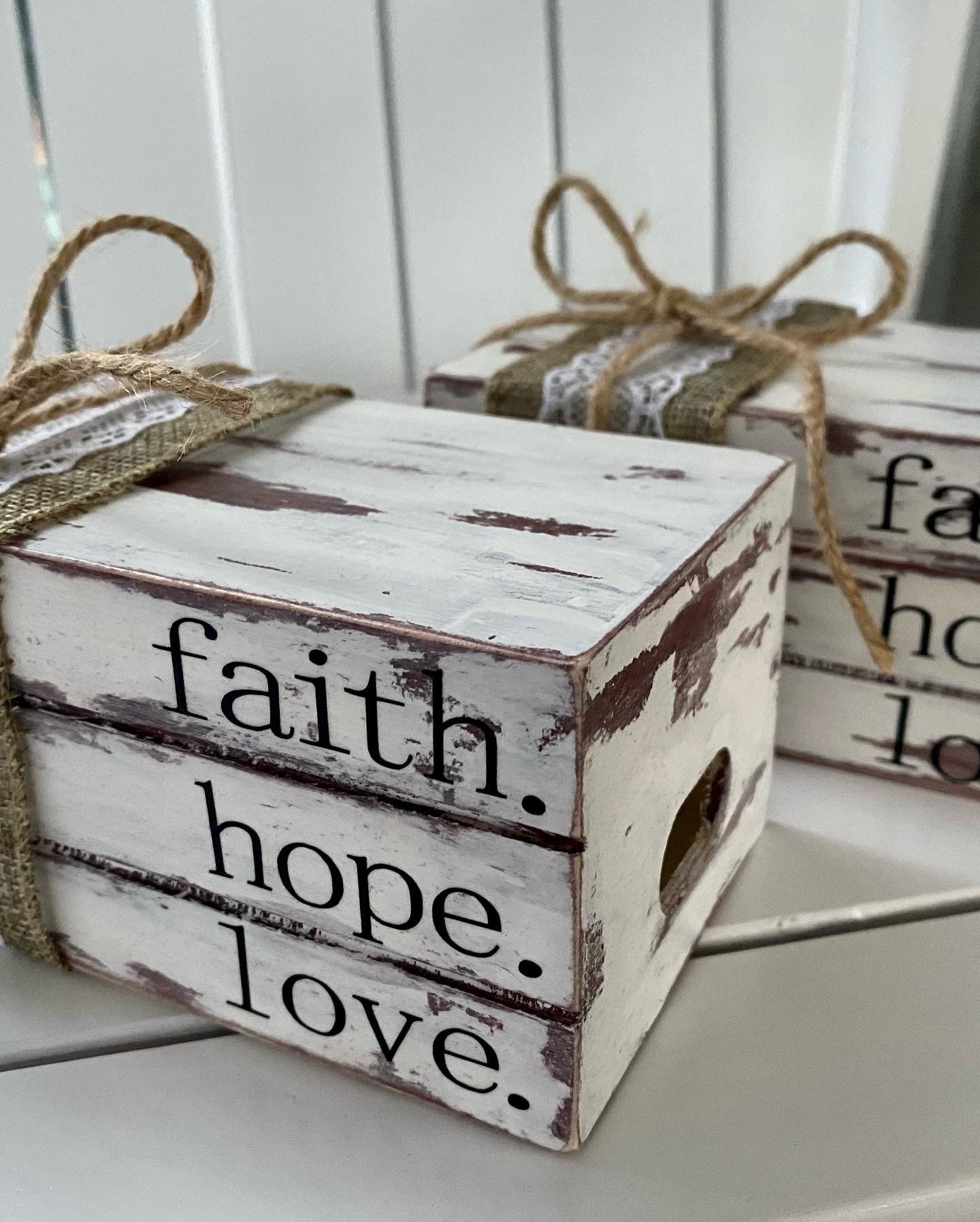 Book Stack Faith Hope Love Rustic Farmhouse Decor Wood Display Gift - Etsy