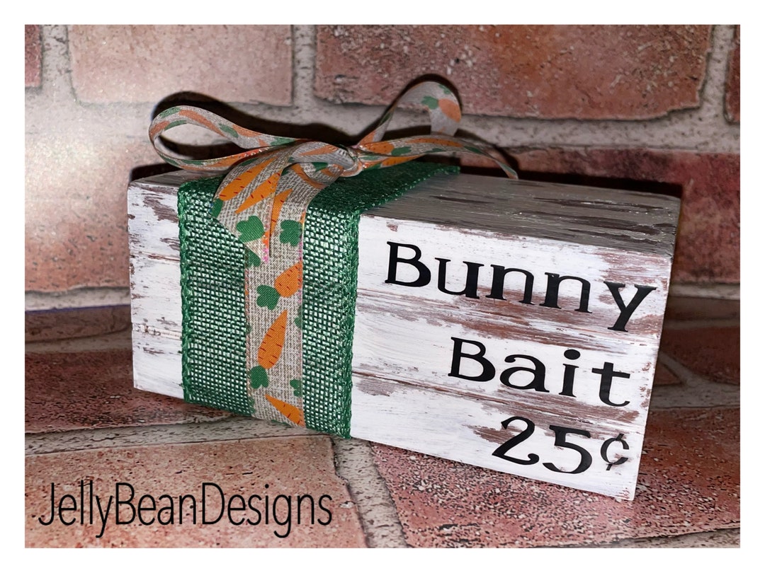 Easter Bunny Bait Faux Wood Bookstack - Etsy