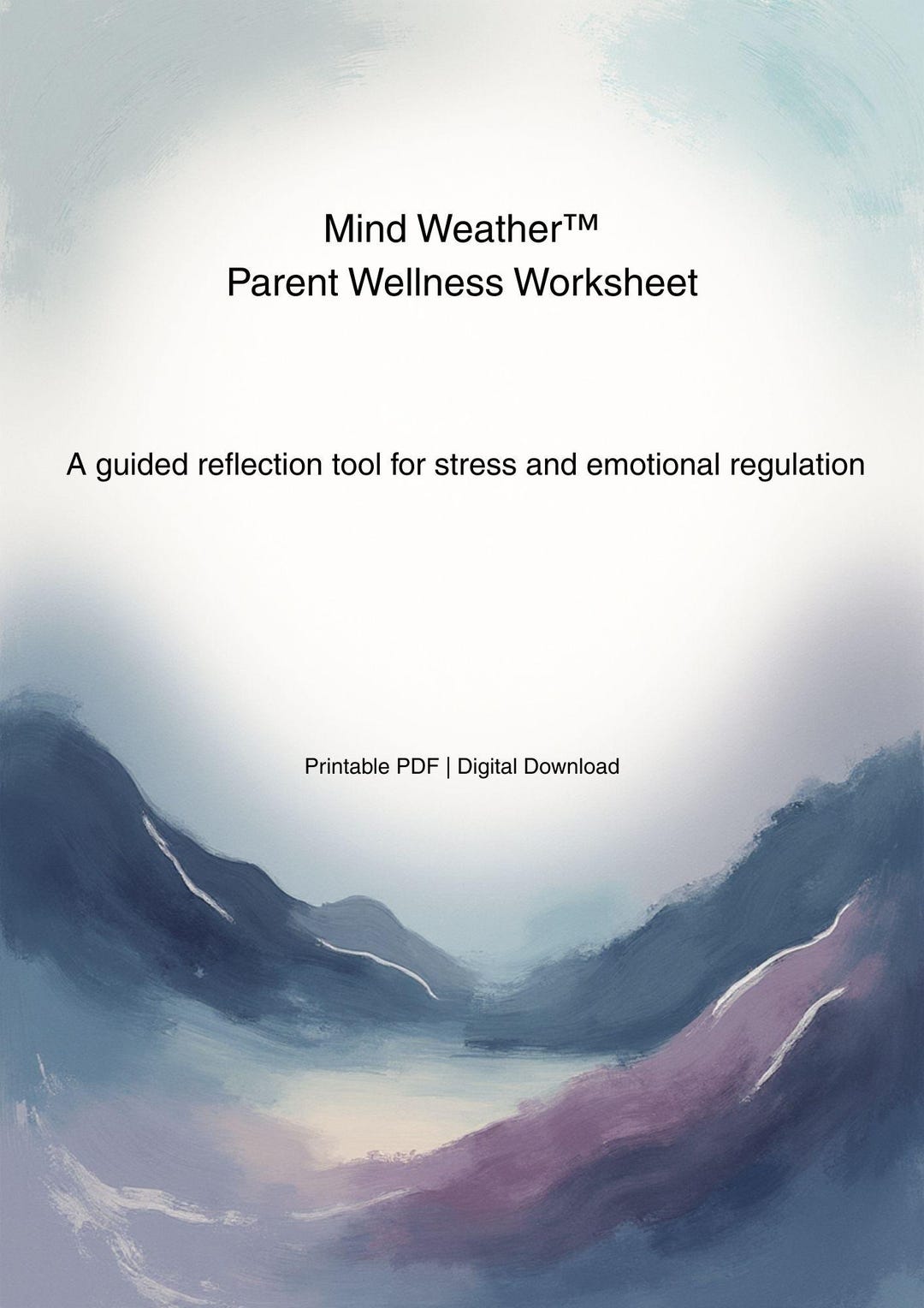 Parent Wellness Worksheet - Etsy