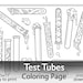 Test Tubes Coloring Page: Printable Digital File, Mad Scientist Lab ...