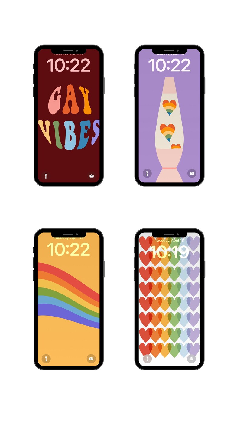 Vintage Rainbow Queer Simple Design Phone Wallpaper Set of 11 - Etsy