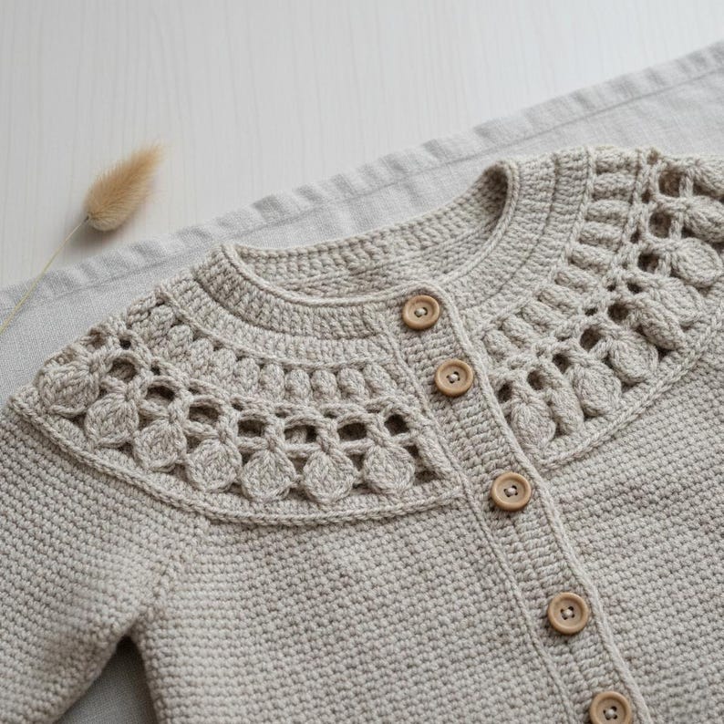 Crochet Baby Cardigan Pattern PDF – Easy Seamless Sweater for Newborn ...