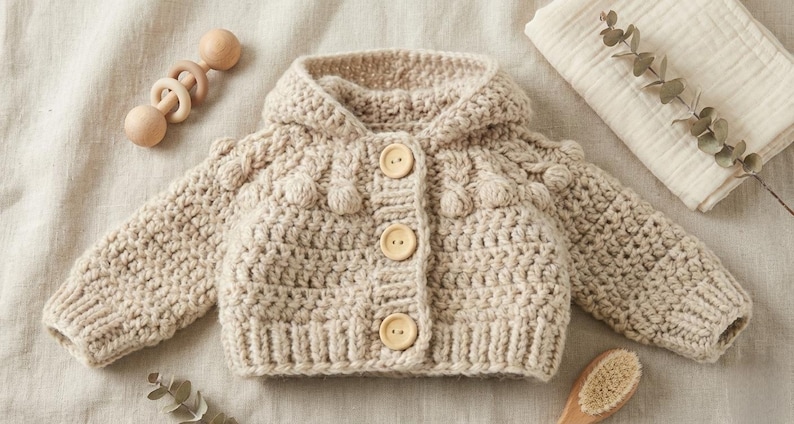 Granny Stitch Cardigan Crochet Pattern – Beginner Friendly Baby Sweater ...
