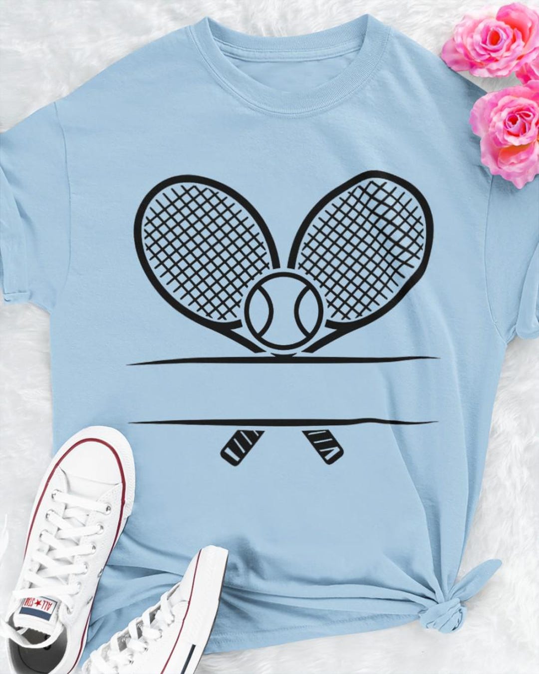 Tennis Rackets Ball Split Monogram SVG: T-shirt Design, Tennis Mascot ...