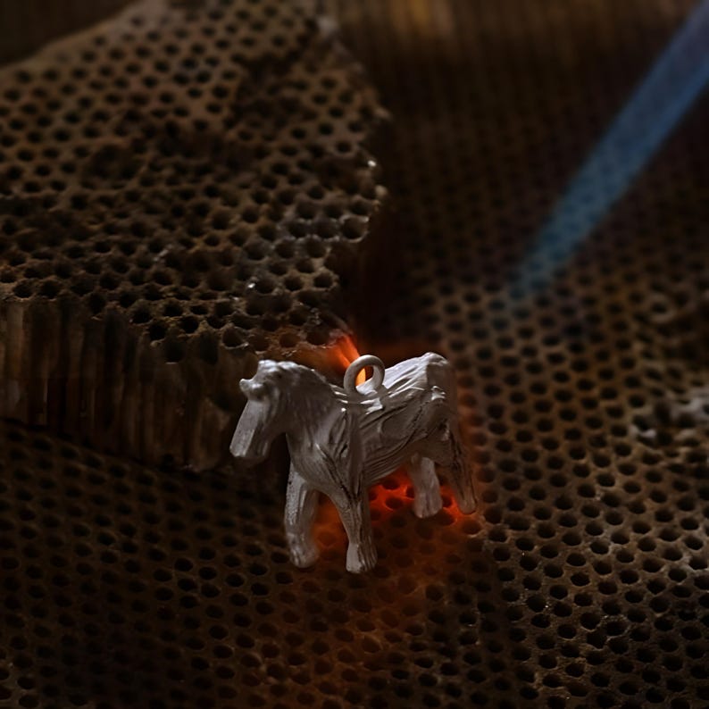 Zodiac Horse Necklace 999 Fine Silver Minimalist Pony Pendant Animal ...