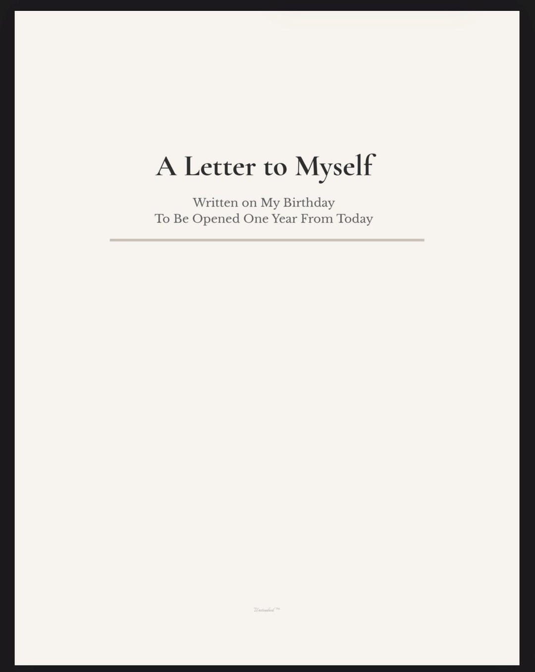 Birthday Letter to Myself Kit | Printable PDF Journal for Self ...