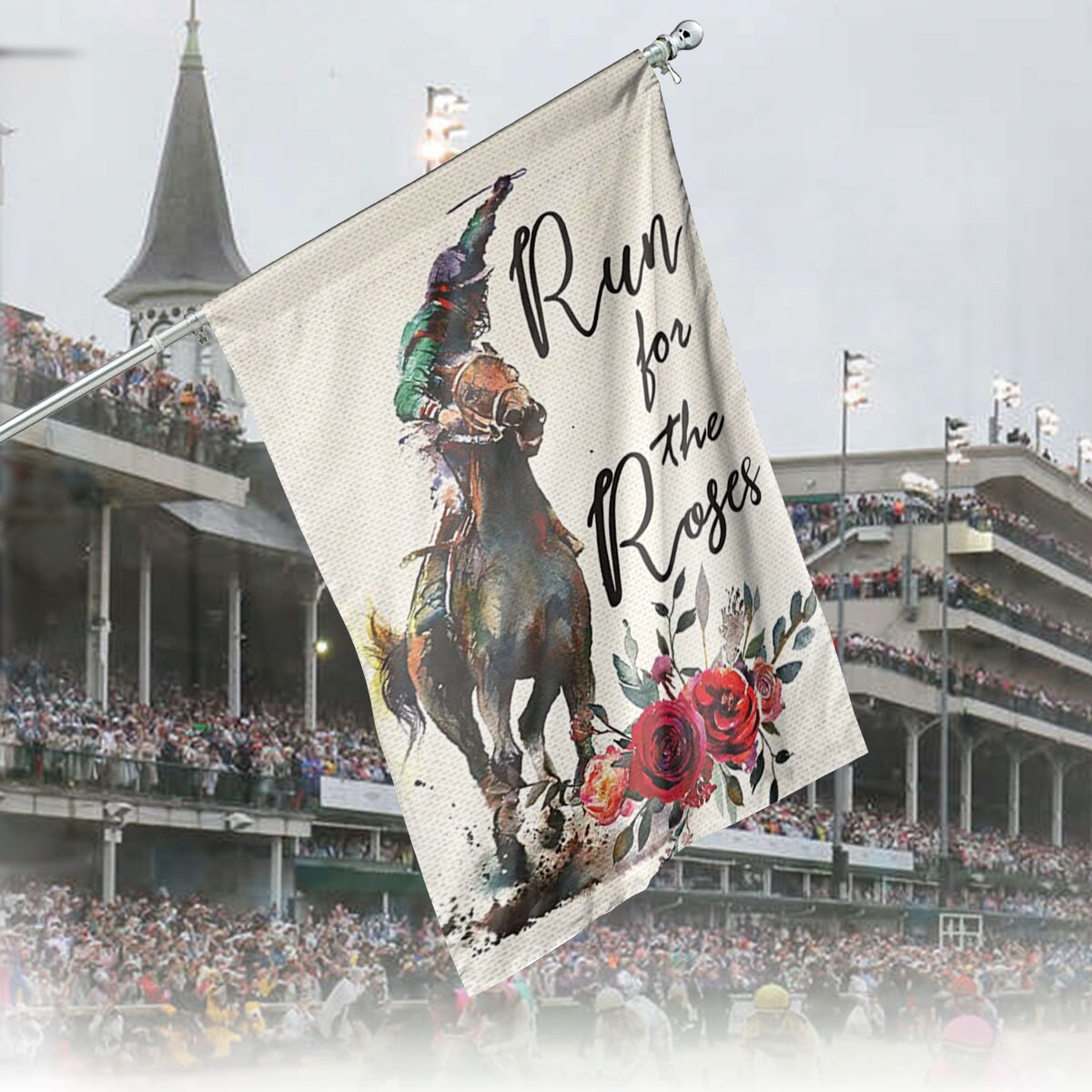 Run For The Roses Garden Flag sold by Garima Tewari | SKU 40930271 | 45 ...
