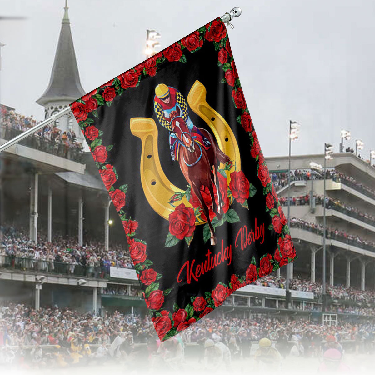 Kentucky Derby Garden Decor, Horse Racing Garden Flag