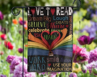 Love to Read Flag - Etsy