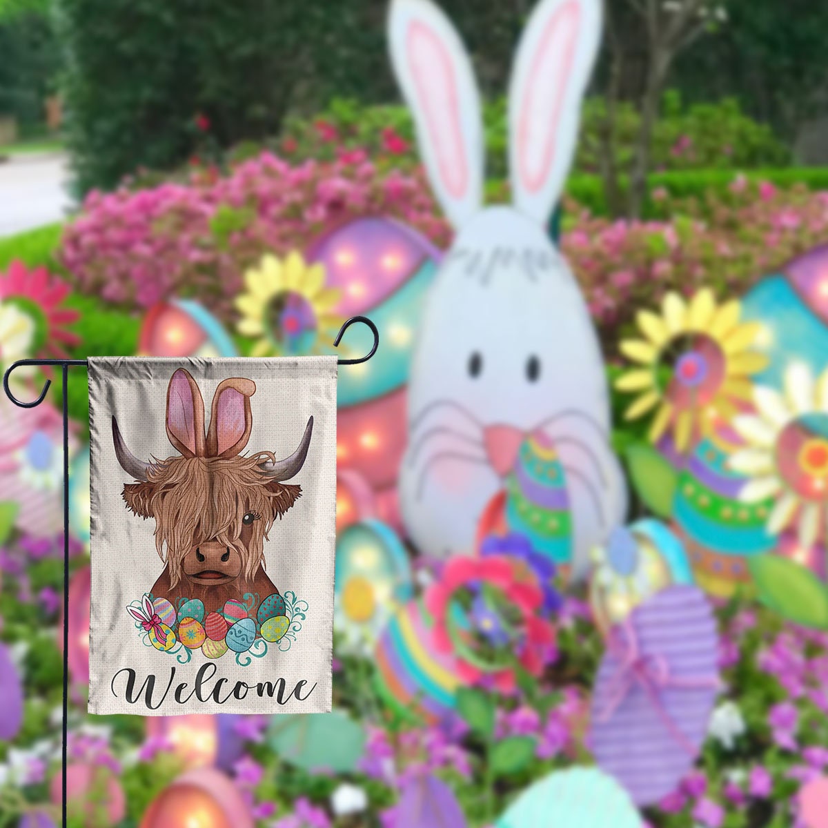 Highland Cow Flag, Fuzzy Cow, Cow Flag, Welcome Flag, Cow Yard Decor ...