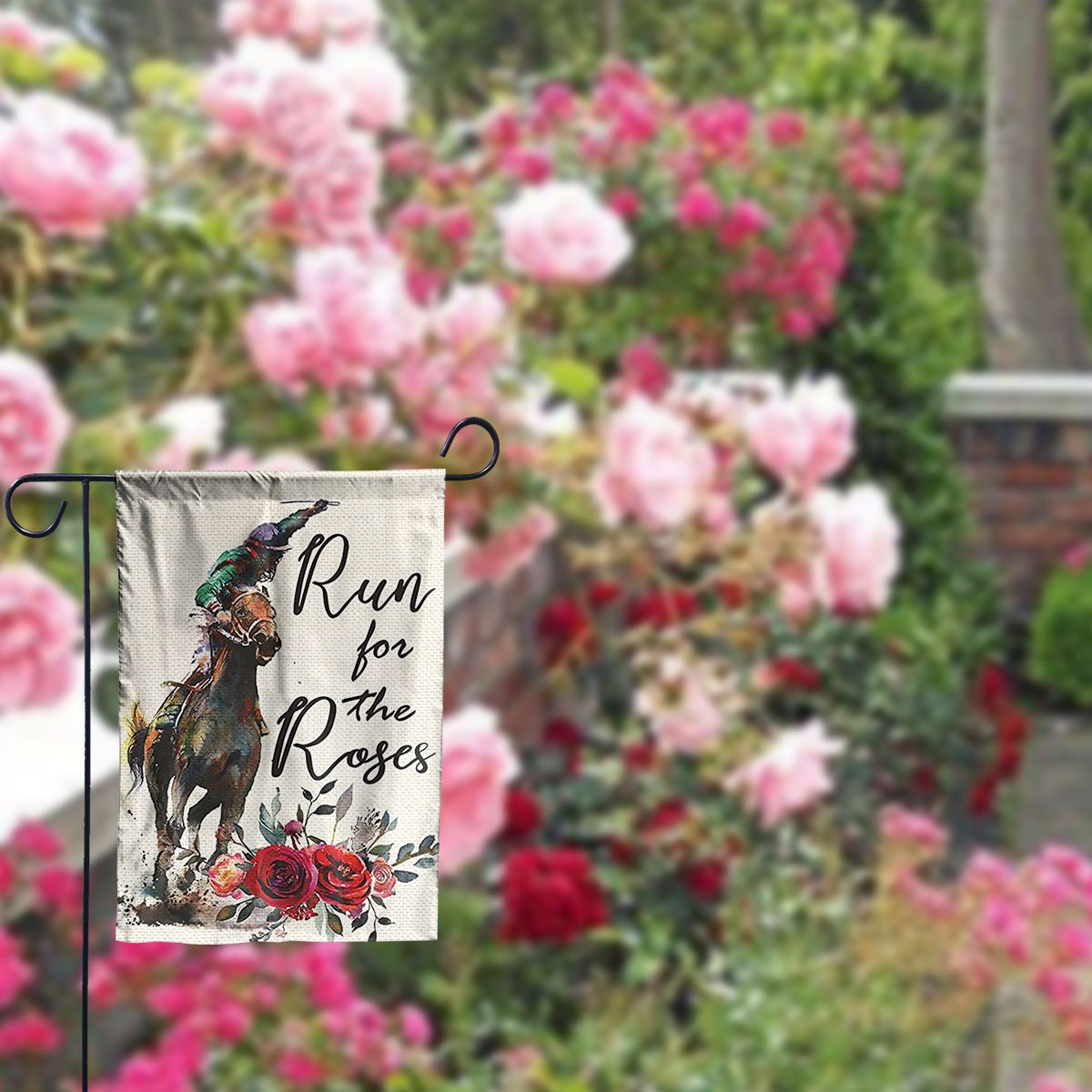 Run For The Roses Garden Flag sold by Garima Tewari | SKU 40930271 | 45 ...