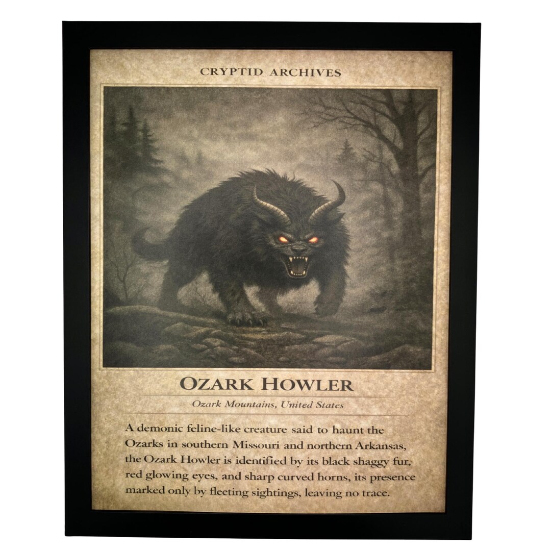 Ozark Howler Cryptid Art Framed Wall Print | 11x14 Midwest Folklore ...