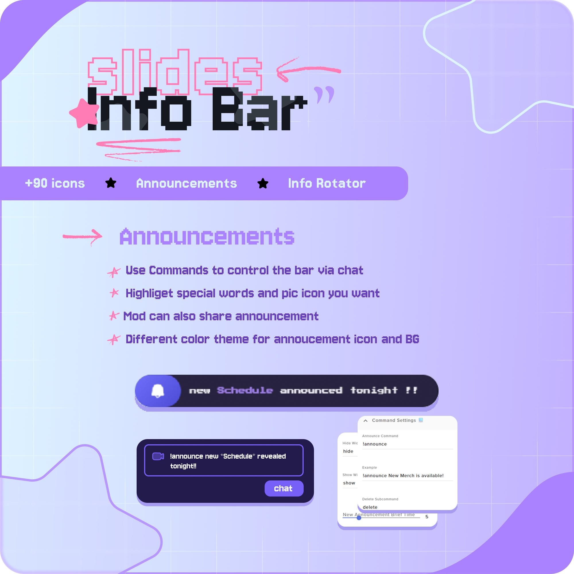 Rotating Info Bar Widget for Streamelements | Twitch Overlay Ticker ...