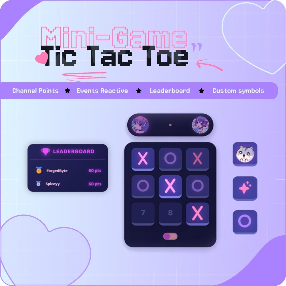 Tic Tac Toe Widget for Streamelements | OBS • Twitch Channel Points ...