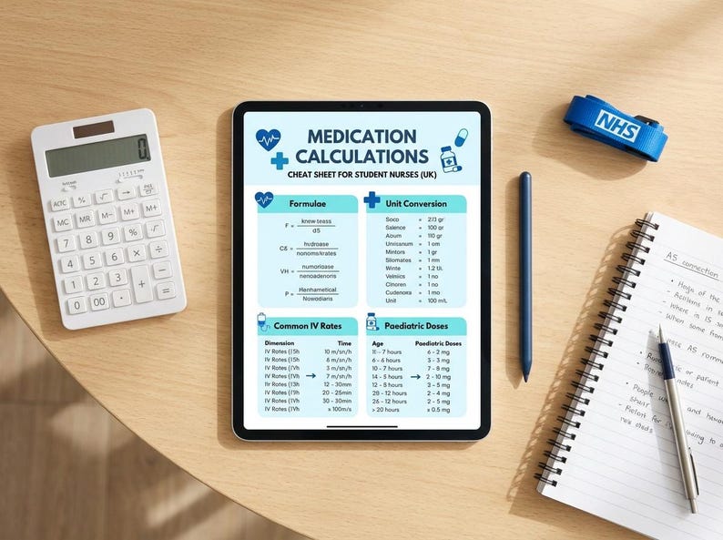 Medication Calculations Cheat Sheet for Student Nurses (UK) | Drug ...