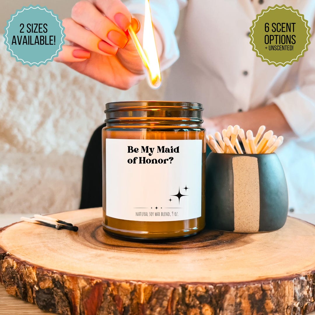 Be My Maid of Honor Candle, Maid of Honor Candle Wedding Gift for Her ...