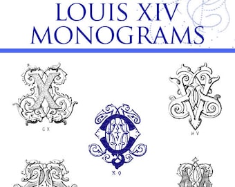 864 French MONOGRAM INITIALS Louis XIV Vintage Monograms for Embroidery ...