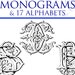 1500 MONOGRAMS and 17 ALPHABETS 80 Pages Printable Old French Pattern ...